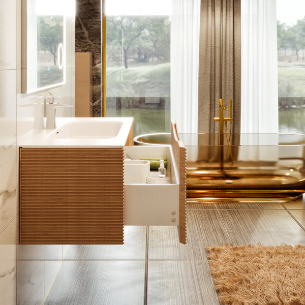 Hokku Designs Kambrey 32'' Single Bathroom Vanity with Solid Surface Top | Wayfair